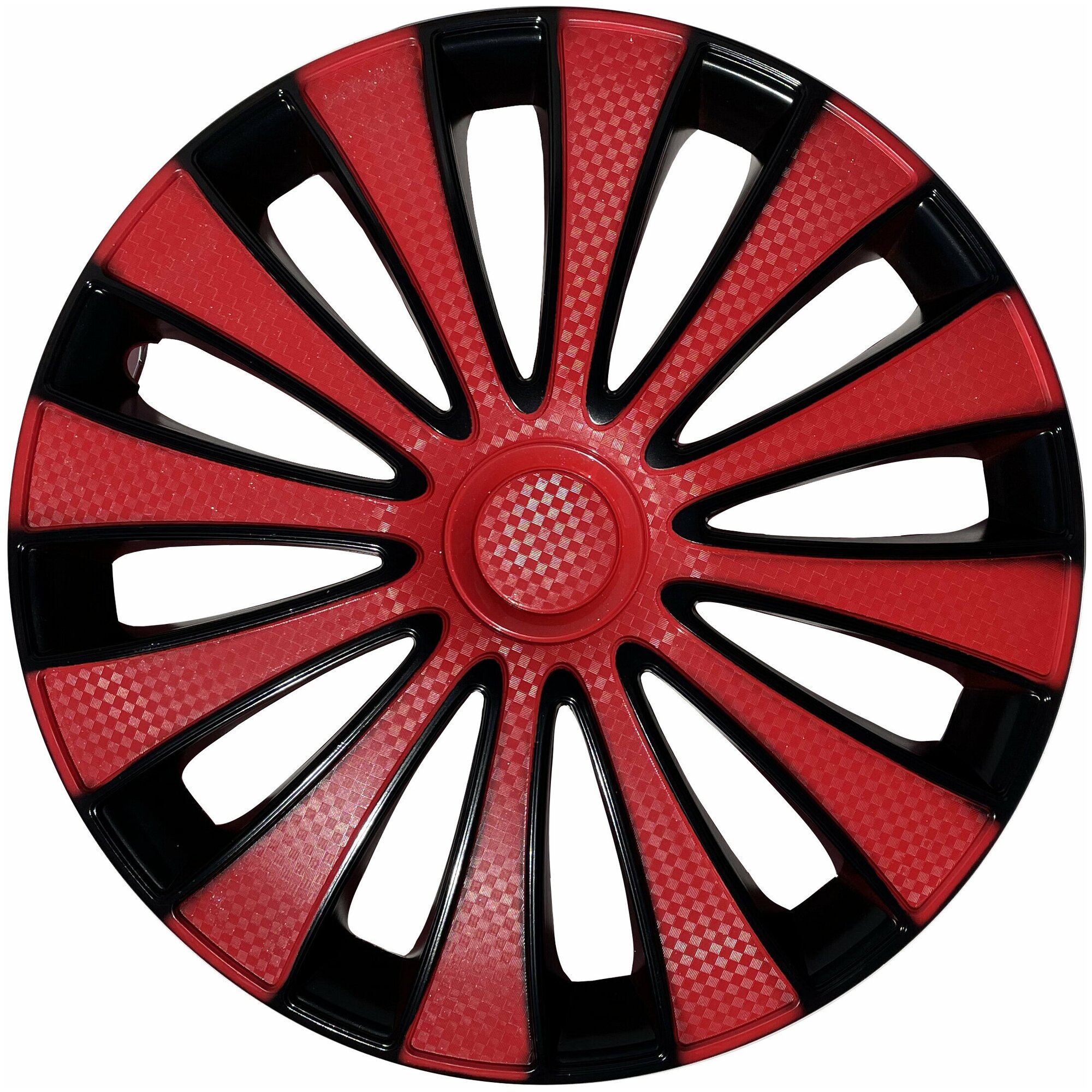 Автомобильные колпаки на диски ГМК красный R14", в комплекте 4 колпака