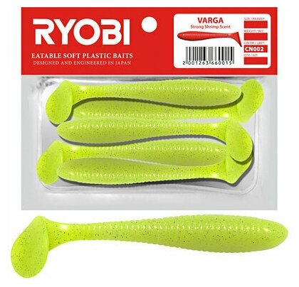 Мягкая силиконовая приманка риппер Ryobi VARGA (96mm), CN002 (moon light), ( упк. 4 шт.)