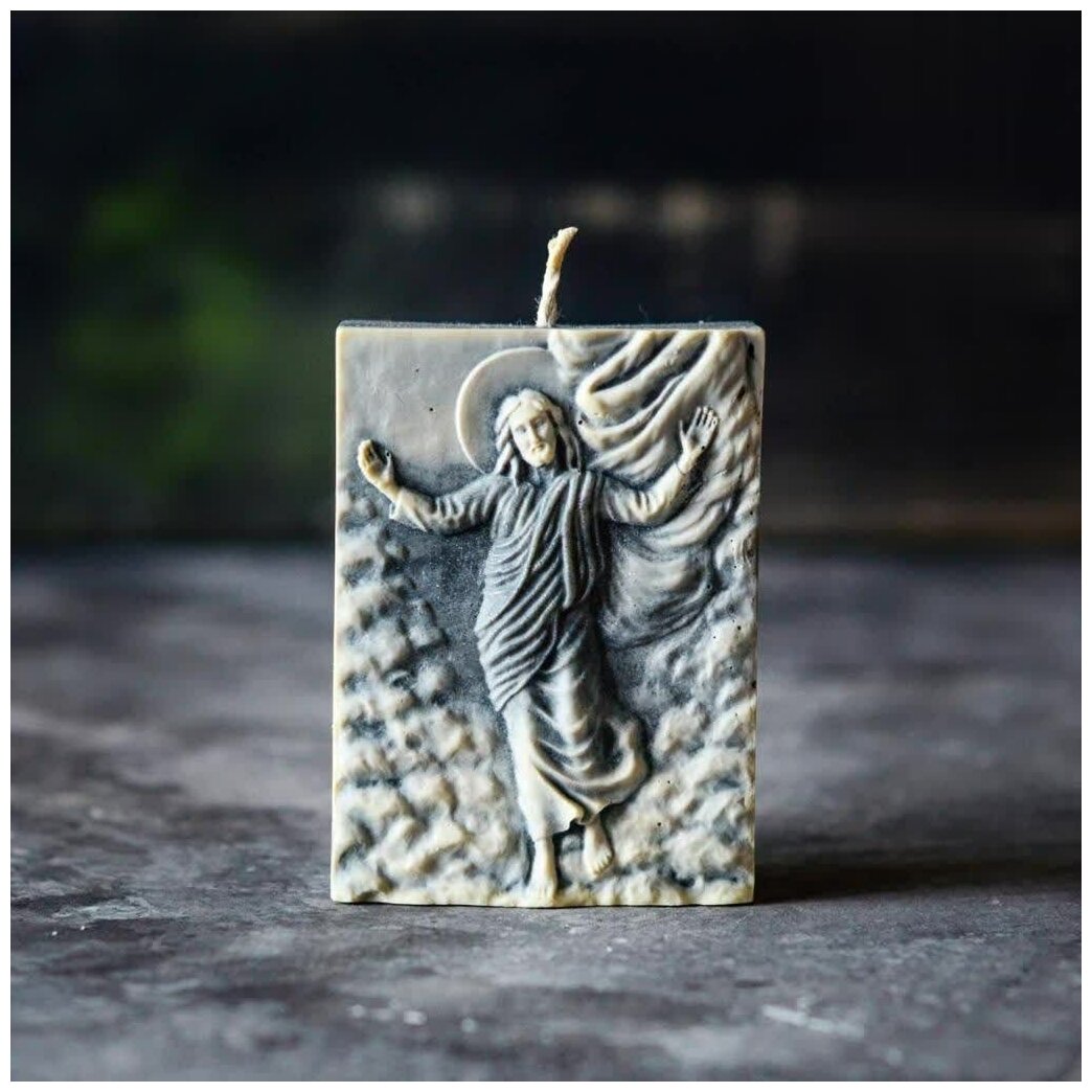 Силиконовая форма для свечей "Барельеф Иисус"/молд для свечи/силиконовая форма для мыла