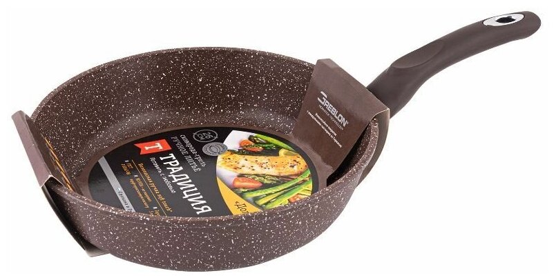 Сковорода-гриль традиция ТД7261 26 см, коричневый