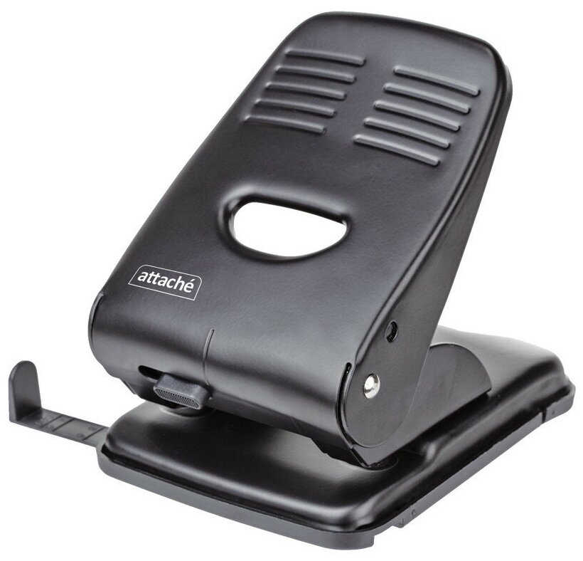 Дырокол Attache до 40 листов черный с линейкой 618138