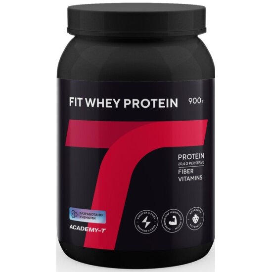 Сывороточный протеин Академия-т Fit Whey Protein Клубника 900 гр