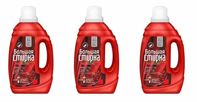 Большая стирка Гель для стирки Color, 1200 г, 3 шт