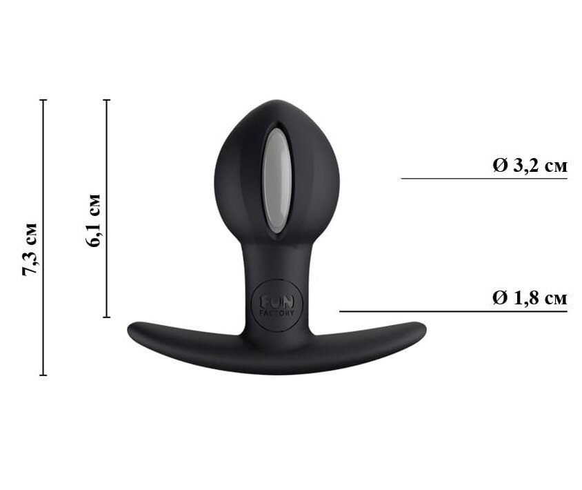 Анальная пробка «B BALL UNO» со смещенным центром тяжести, черно-серая