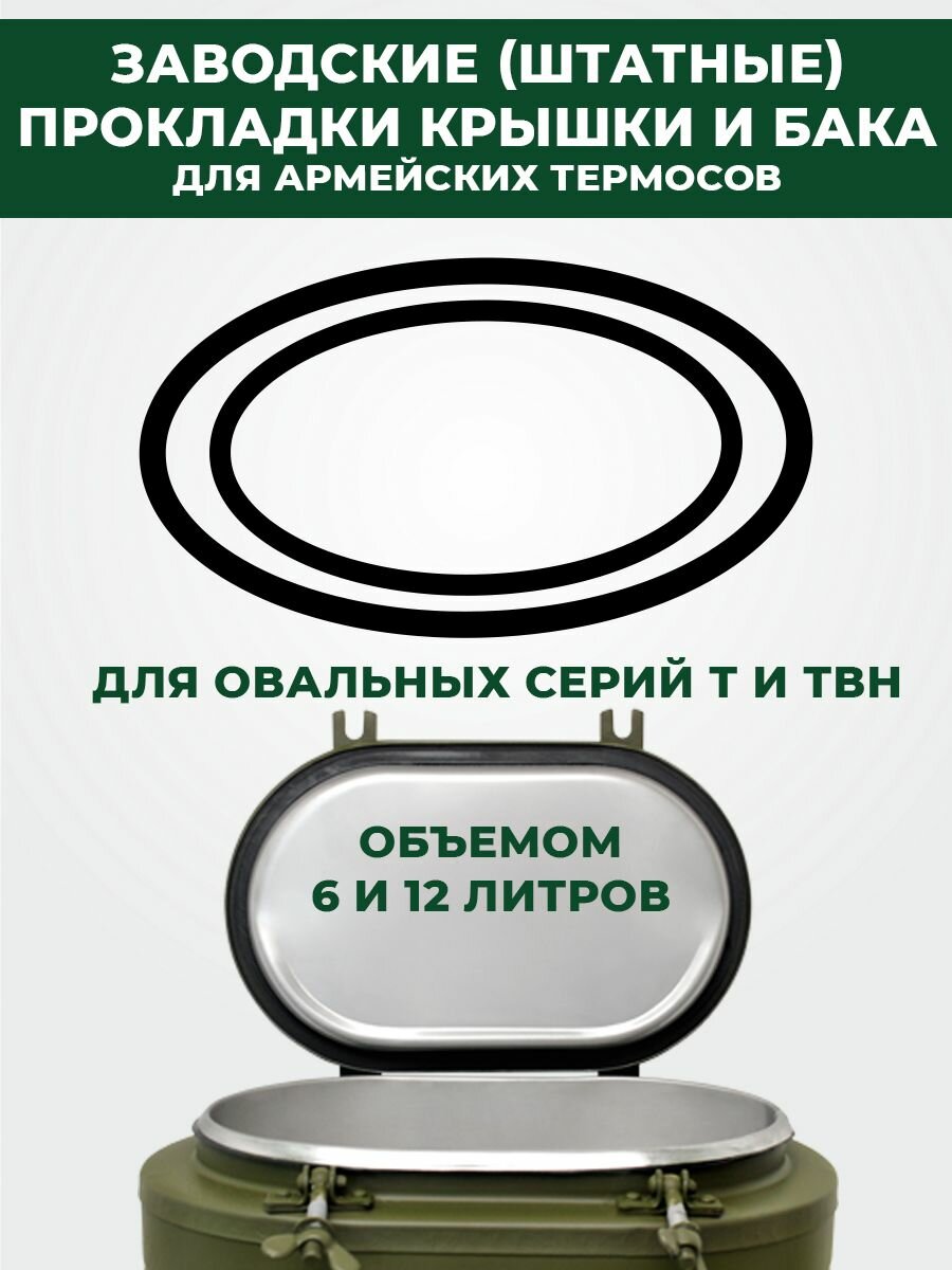 Комплект прокладок для армейских термосов (под крышку и колбу) серии Т и ТВН