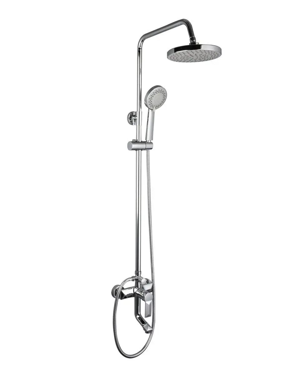 Душевая стойка со смесителем Frap F2418 с тропическим душем, хром