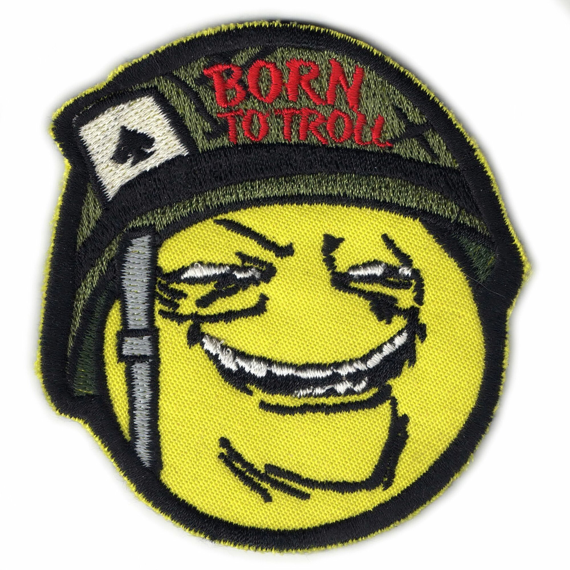 Шеврон BORN TO TROLL юмор шутка прикол нашивка