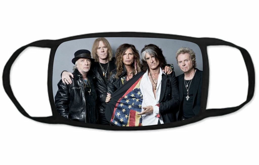 Маска защитная тканевая на лицо Aerosmith, Аэросмит №2, Детская - 18 на 10 см