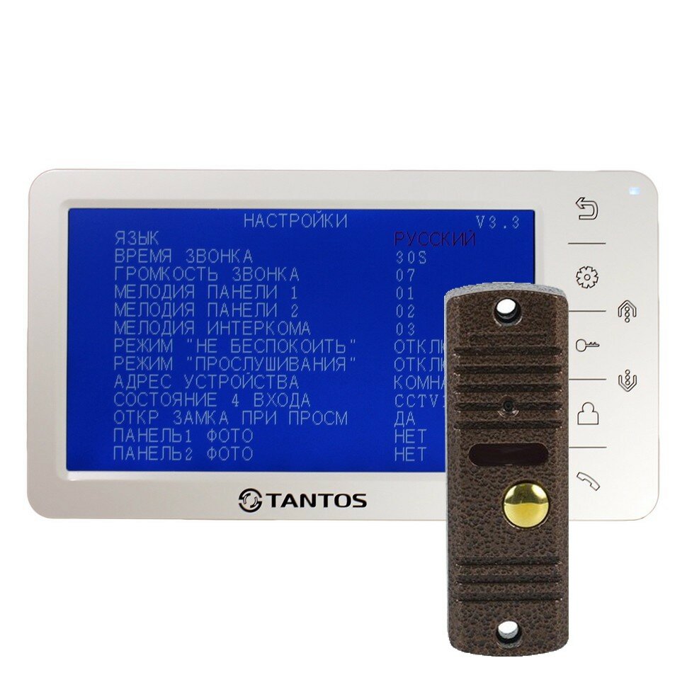 Комплект видеодомофона Tantos Amelie HD SE с антивандальной панелью (белый)