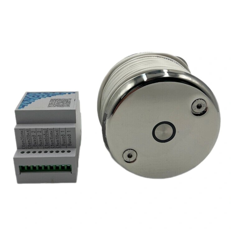 Пьезокнопка RunvilPools д=110 мм, с блоком управления и закладной, полированная AISI-304, цена - за 1 шт