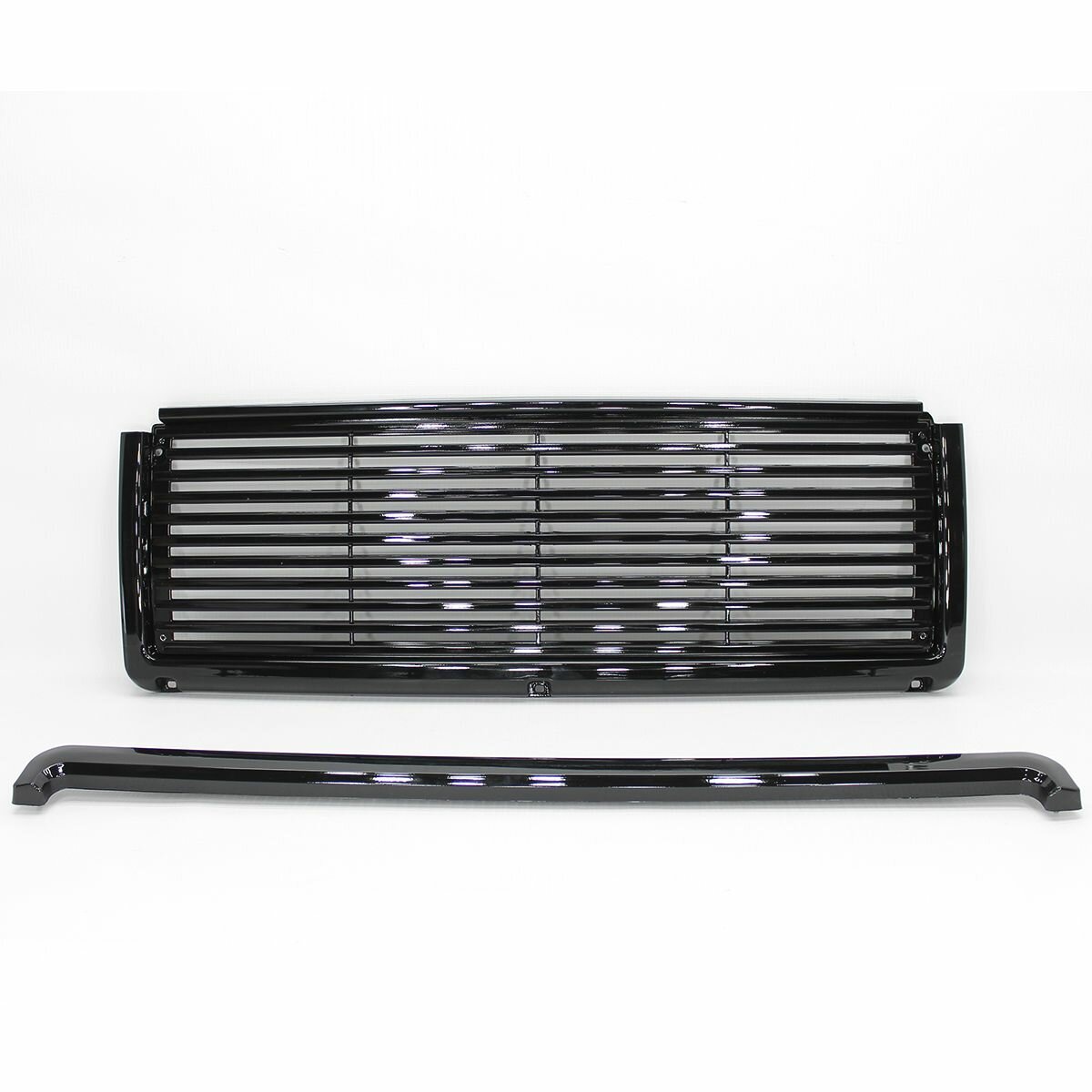 Решетка / облицовка радиатора Лада / ВАЗ 2107 (черный глянец, узкие полоски)