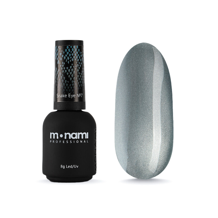 Гель-лак Monami "Snake Eye №7", голубой, стойкость, для маникюра, 8г