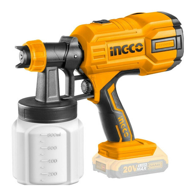 Краскопульт аккумуляторный INGCO CSGLI2003 20В 0,8л/мин без АКБ и ЗУ