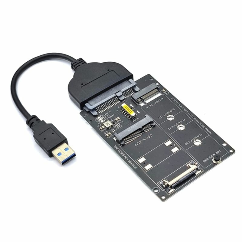 Адаптер mSATA to Sata m2 m.2 SSD-адаптер 6 Гбит/с Быстрый 22-контактный преобразователь Поддержка NGFF280 2260 2242 2230