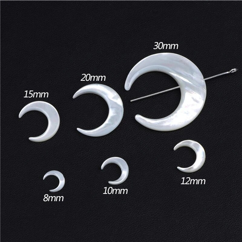 Бусины из натурального перламутра RISYF, лунная форма, 8-30 мм 2 pieces, Moon 15MM