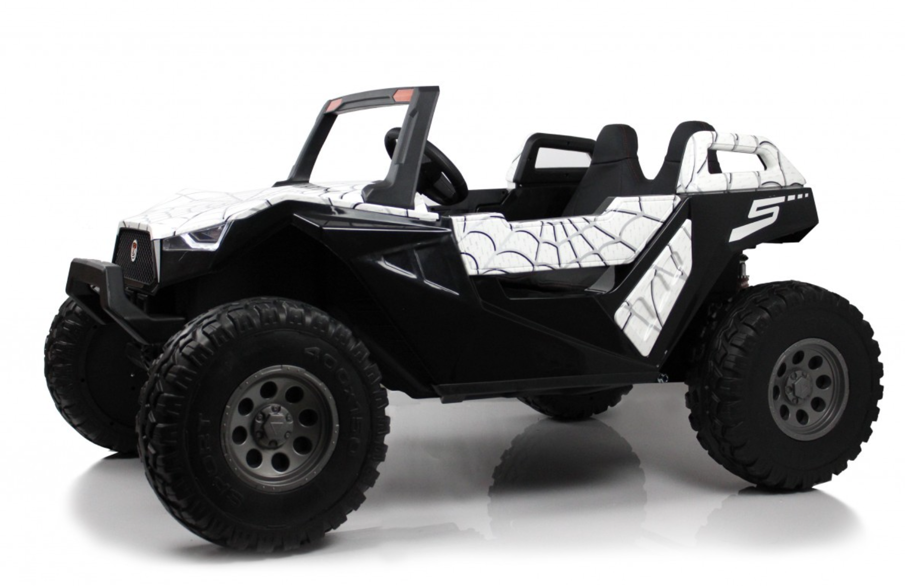 Детский электромобиль RiverToys A707AA LUX 4WD BAGGY с пультом, полноприводный, двухместный белый Spider