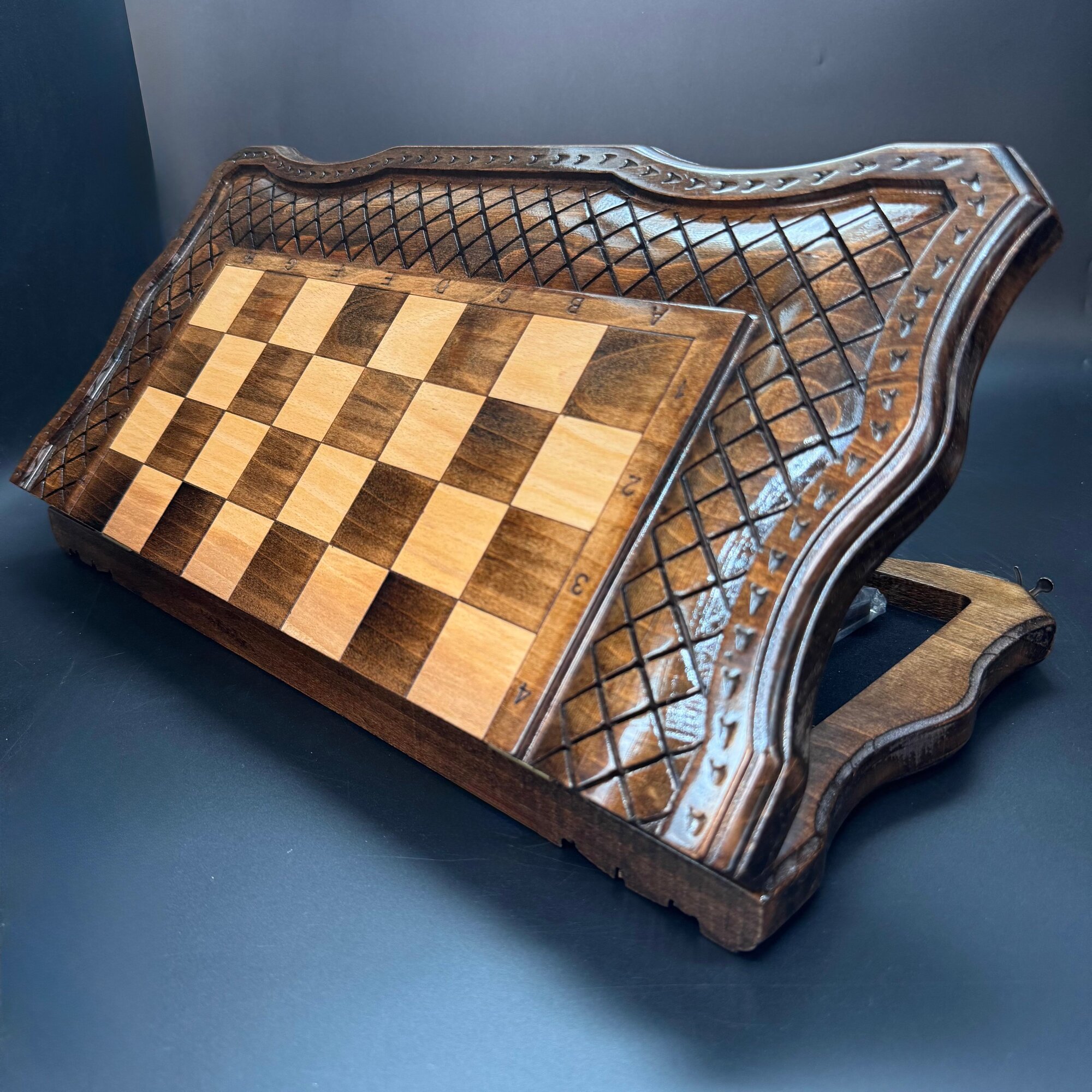 Шахматы Шашки Деревянные Резные "Империя" большие 50см