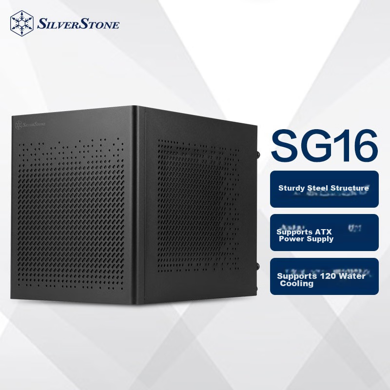 SilverStone Treasure SG16 Black ITX Small Case (Supports 120mm Water Cooling, ATX.SFX Power Supply, Tower Heatsink, 275mm Graphics Card)