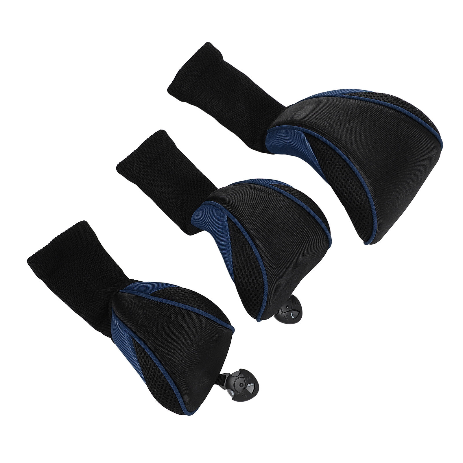 Комплект из 3 чехлов для головы клюшки Wood Club, нейлоновые дышащие защитные чехлы со сменными бирками синего цвета