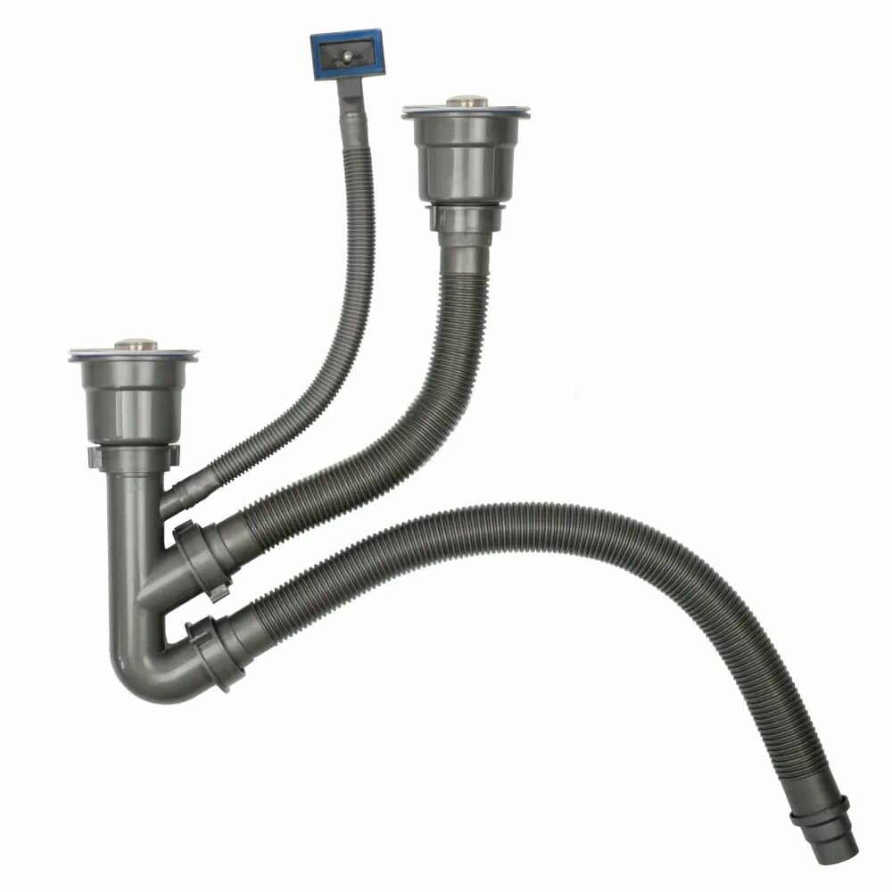 Сифон для кухонной мойки Diadonna D10-2 из нержавеющей стали, сифон двойной, сатин