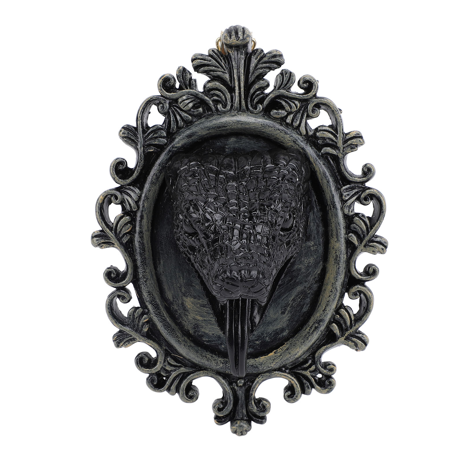 Статуэтка Голова Змеи Орнамент Смола Высокая Имитация Детали Готика Голова Змеи Настенное Искусство