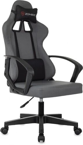ZOMBIE 1 GREY / Кресло игровое ZOMBIE 1, на колесиках, ткань, серый (zombie 1 grey)