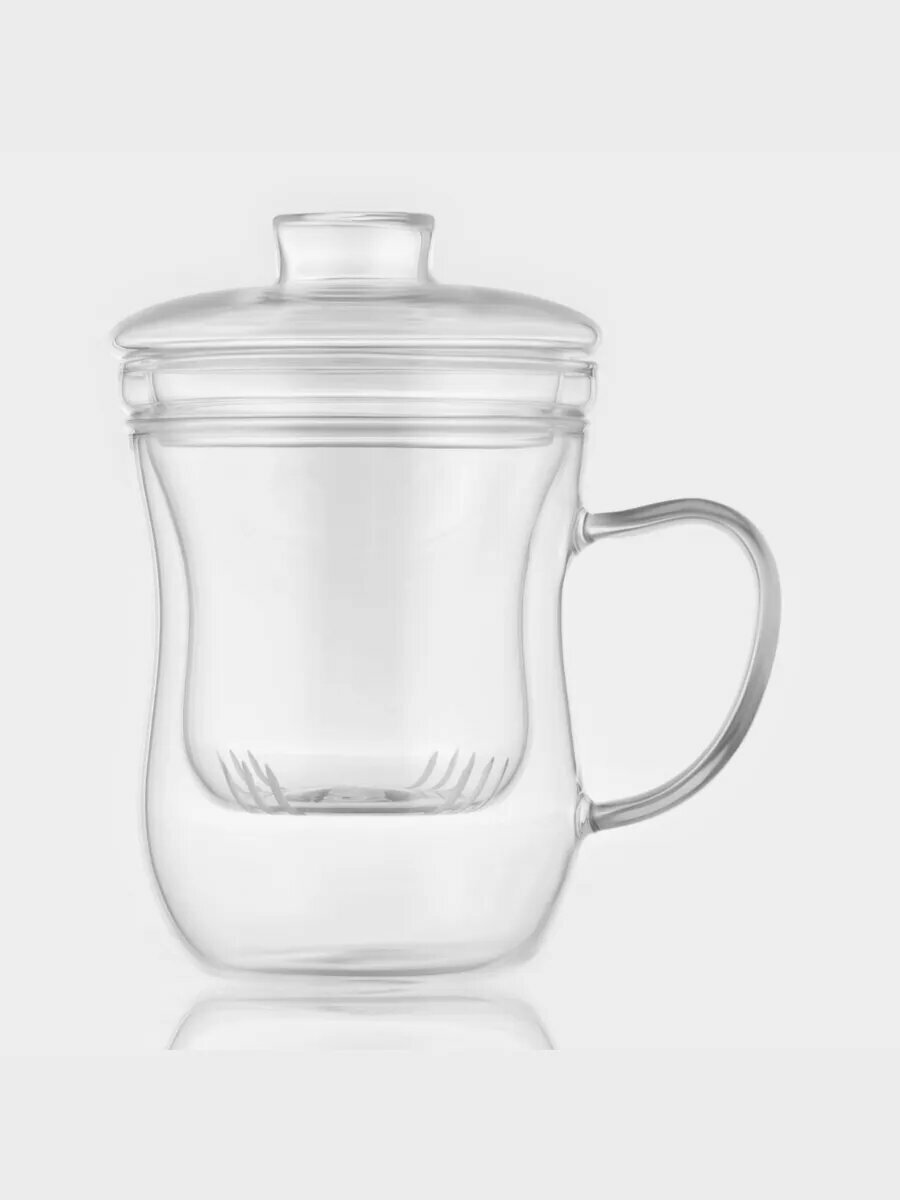 Кружка стеклянная для заваривания с ситом «Софи», 350 мл, цвет прозрачный