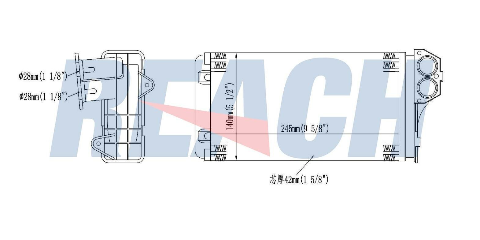 Радиатор отопителя REACH 1.18.12702 Citroen Xsara Picasso