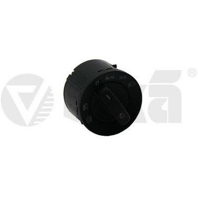 Переключатель света фар VIKA 99411501501 Vw Caddy III, Golf 5, 6, Jetta III, IV, Passat B6, Tiguan 03-18 черный с ПТФ
