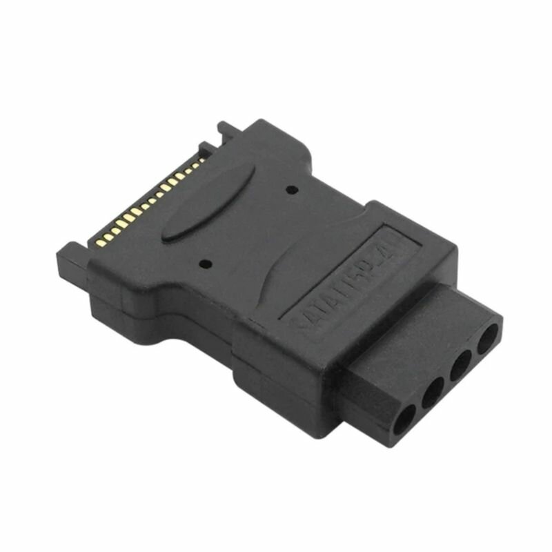 (1 шт.) Переходник питания SATA 15-pin (male) Molex 4-pin (female) черный