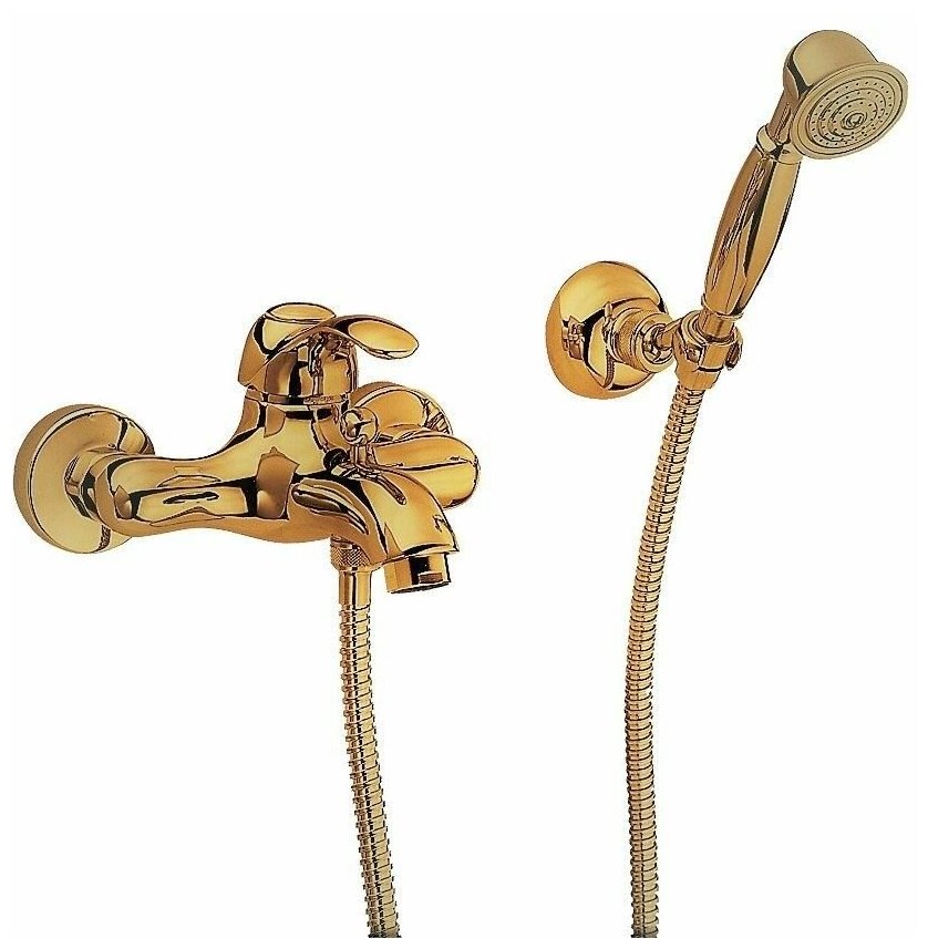 Смеситель для ванны LARES 29008, Gold, с изливом и ручным душем, Effepi, Италия