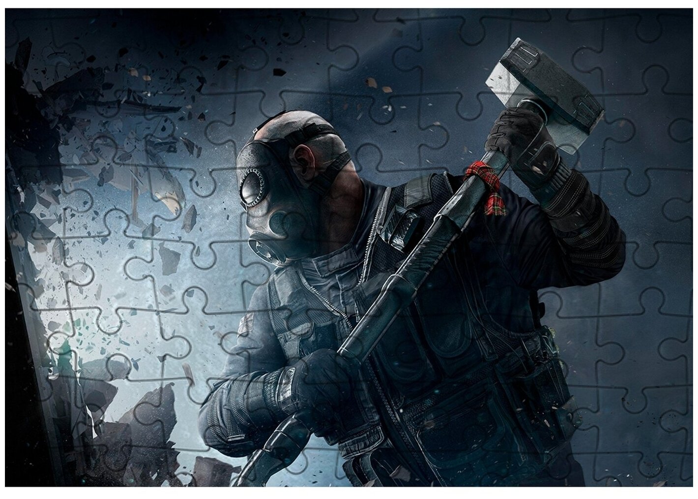Пазл картонный А3: модель Rainbow6 Seige-2