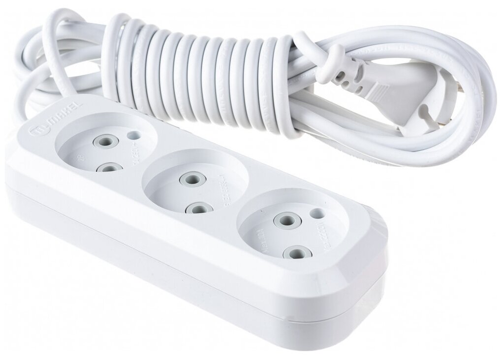 Удлинитель без заземления 3х5 м Makel 124 MGP124