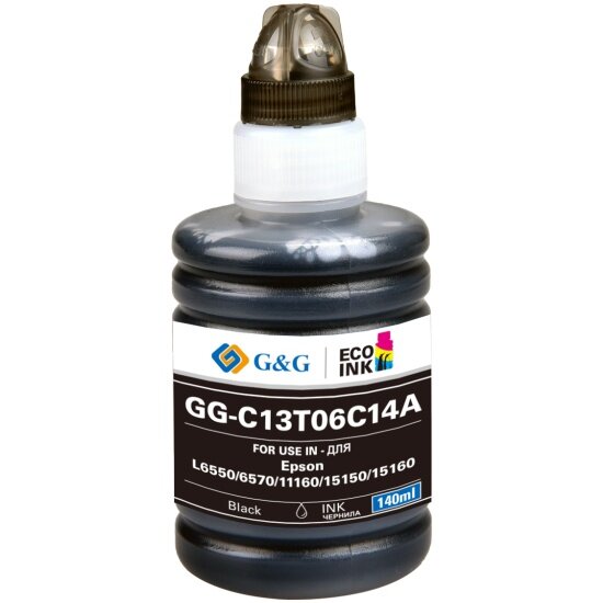 Чернила G&g GG-C13T06C14A №112 черный 140мл для Epson L6550/6570/11160/15150/15160