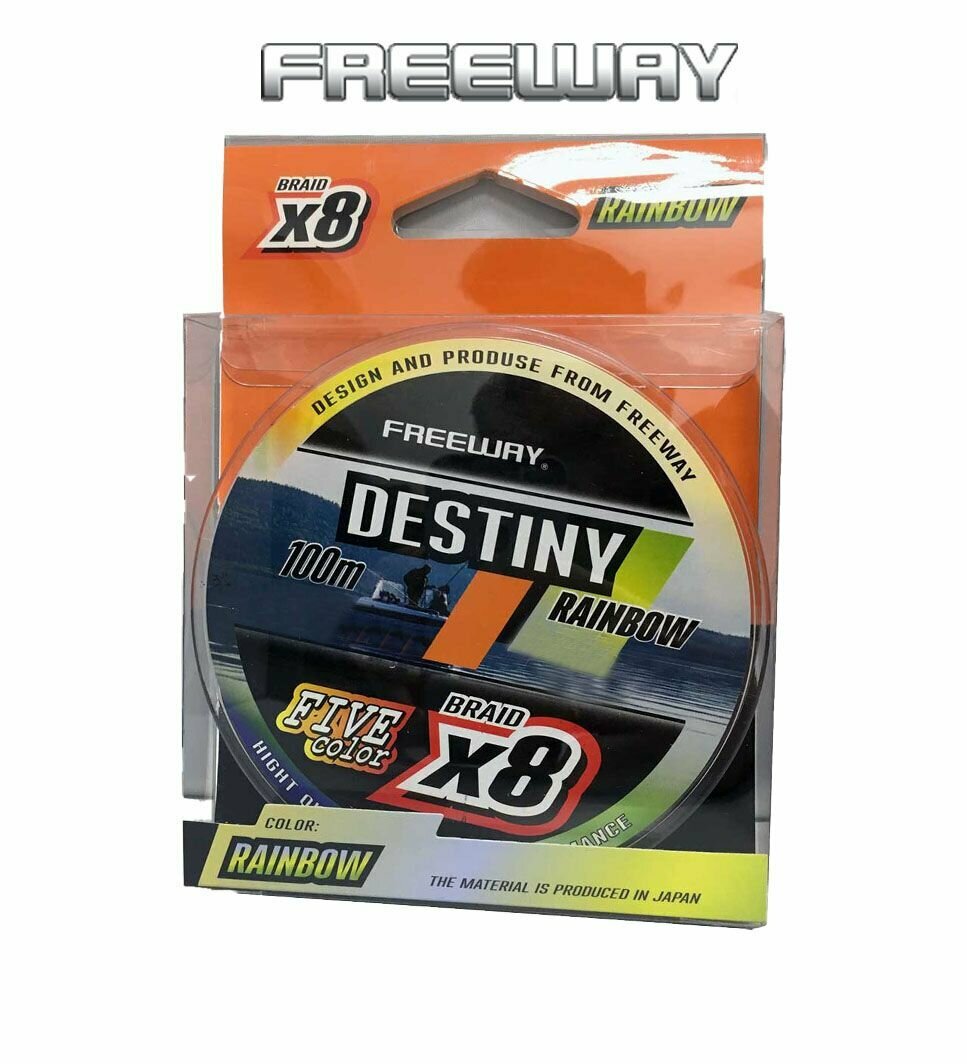 Шнур плетеный FWx8 DESTINY RAINBOW (multicolor) 0.1 LB12 6kg