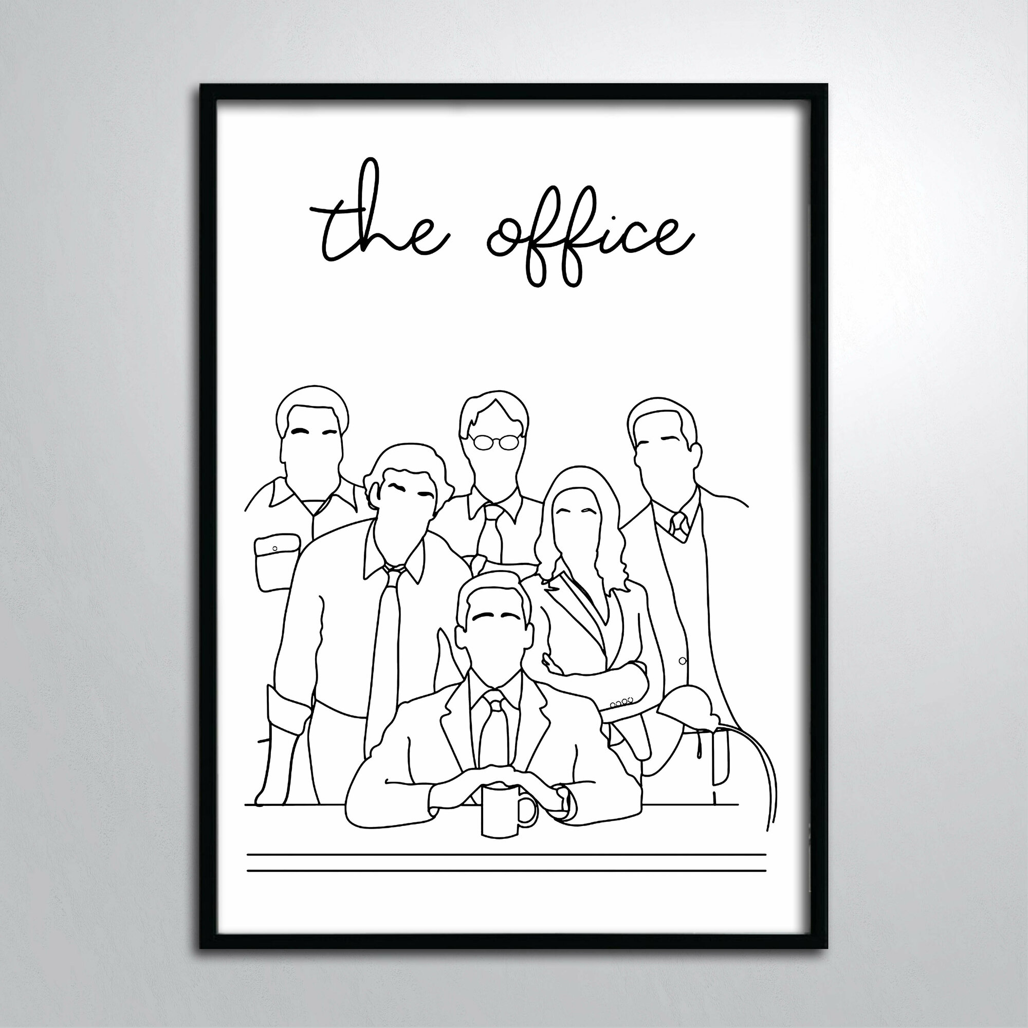 Постер без рамы/Сериал Офис Линия ЧБ The Office
