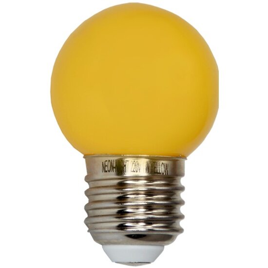Лампа-шар светодиодная Neon-night с цоколем E27, диаметр 45 мм, 5 LED, 1 Вт, желтая, 405-111