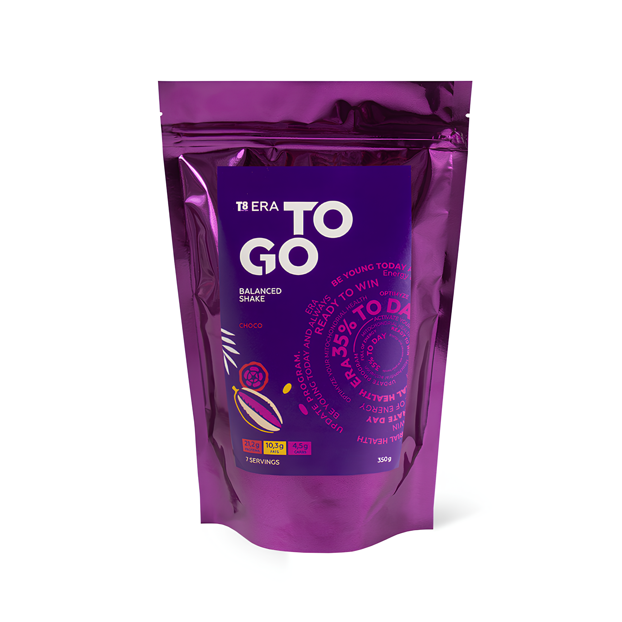 Протеиновый коктейль кето T8 TO GO TAYGA8 Chocolate со вкусом шоколада с витаминами, без лактозы, без сахара, 350 г