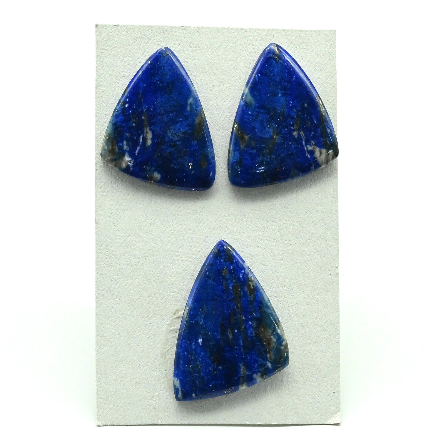 Кабошоны из камня лазурит форма грация, комплект тройка
