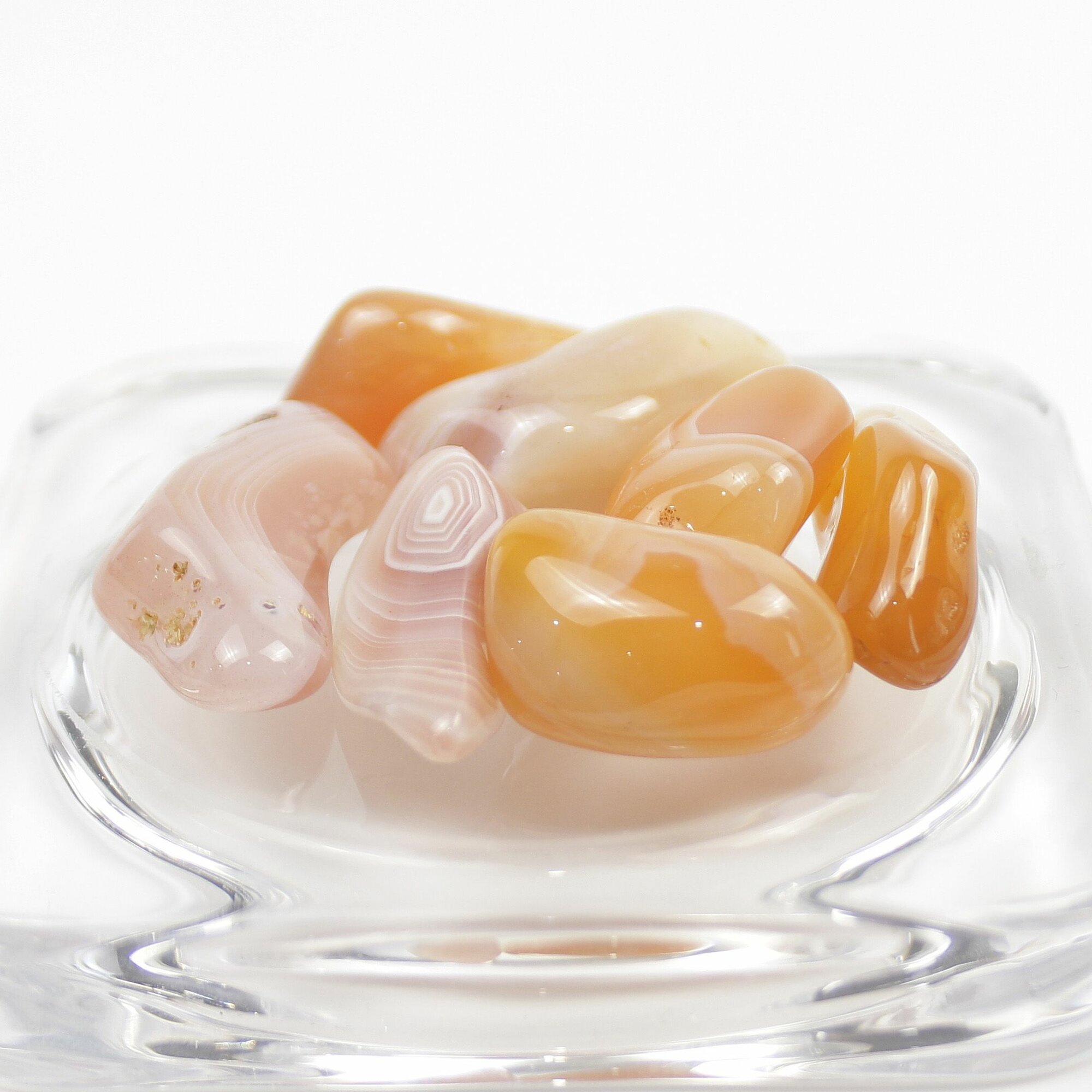 Набор натуральных камней Агат абрикосовый L 100 г