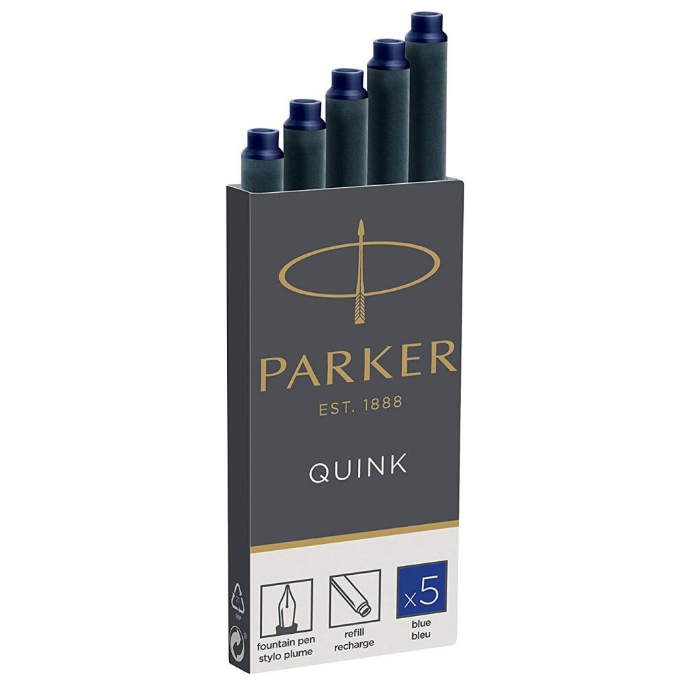 Parker 1950384 Картриджи стандартные с синими чернилами для перьевых ручек parker, cartridge quink z11 parker