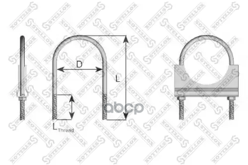 Хомут глушителя! (м) d=120/M10DAF F800-3600/65/75/85/95CF Stellox арт. 8201060SX