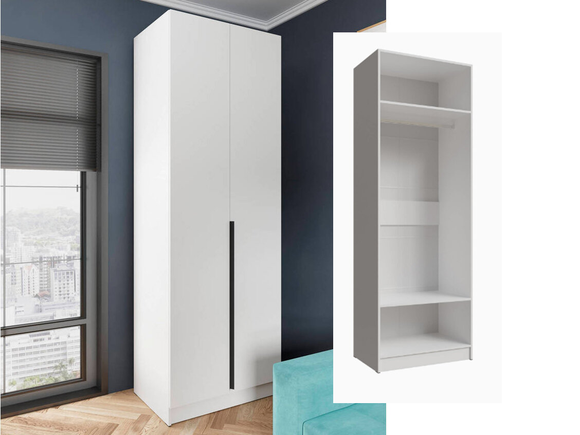Шкаф 2-х створчатый Мадрид 0,8 цвет Белый от производства Тэкс