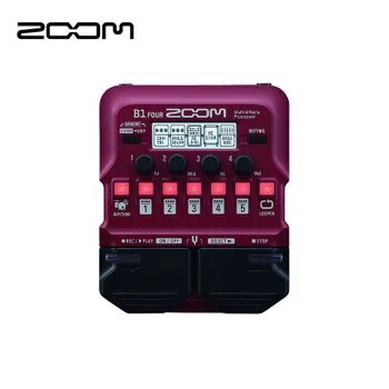 Zoom B1 FOUR Педаль басового мультиэффектного процессора, более 60 встроенных эффектов, моделирование усилителя, лупер, ритм-секция, тюнер