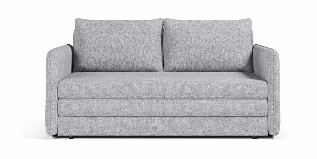 Диван-кровать Слим, 134х83х80 см, серая рогожка, механизм Выкатной, детский диван раскладной, с ящиком для белья