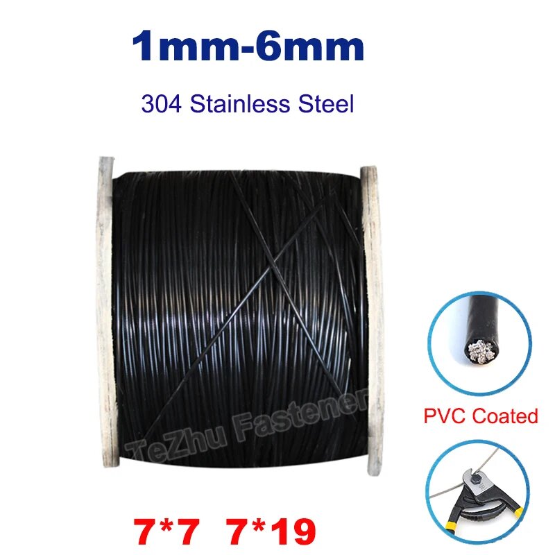 Нержавеющая стальная проволочная веревка GooBetter 1 мм ~ 6 мм 1mm-7x7 (10M)