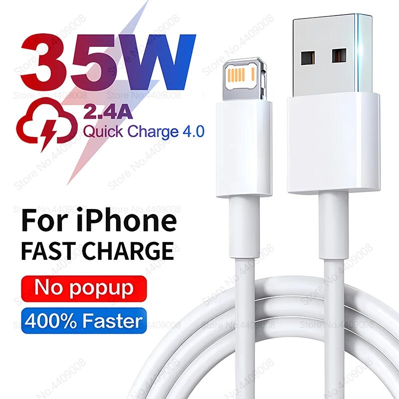 Кабель USB-C - Lightning, 1м, PD Fast Charge, для iPhone — фото 1