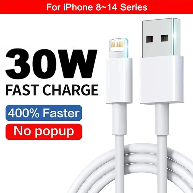 Кабель USB-C PD 30W Для Быстрой Зарядки Apple iPhone 15/14/13/12/11/16 Pro Max 0.5m, 30W USB Cable