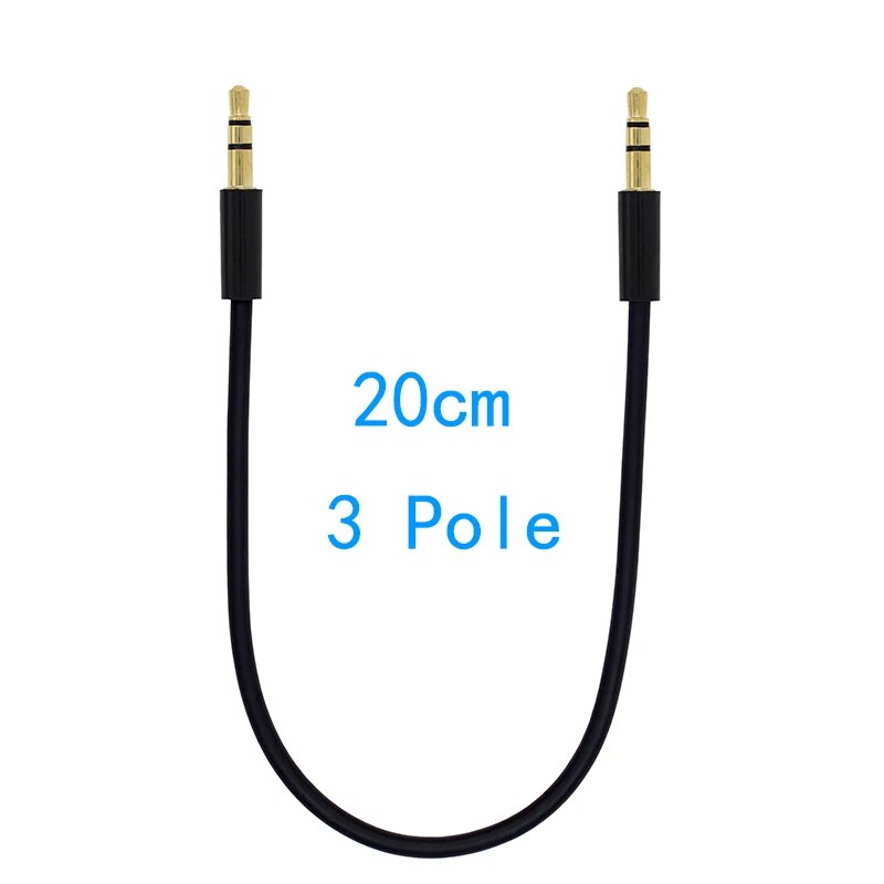 3,5 мм 3-полюсный 4-полюсный короткий аудиокабель «папа-папа» 20 см для автомобиля AUX MP3/MP4