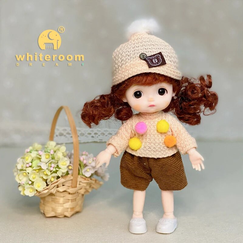 Шарнирная кукла Whiteroom 16 см винил голубые глаза Бежевый, Baby0014, Blue eyes